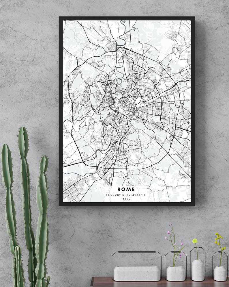 ROME City Map Italy IT City Map Minimalist Map Poster - Etsy