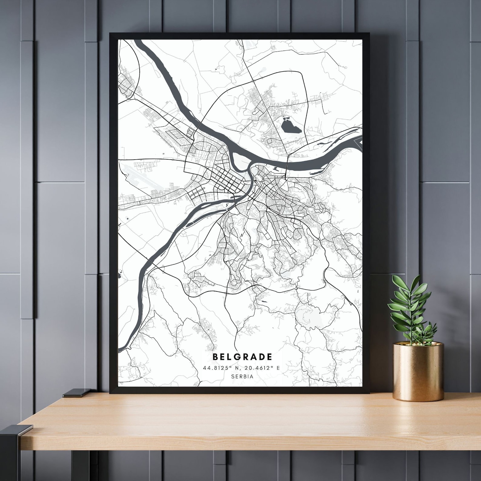 BELGRADE City Map, Serbia, RB, Town Map, Minimalist Map Poster, City ...