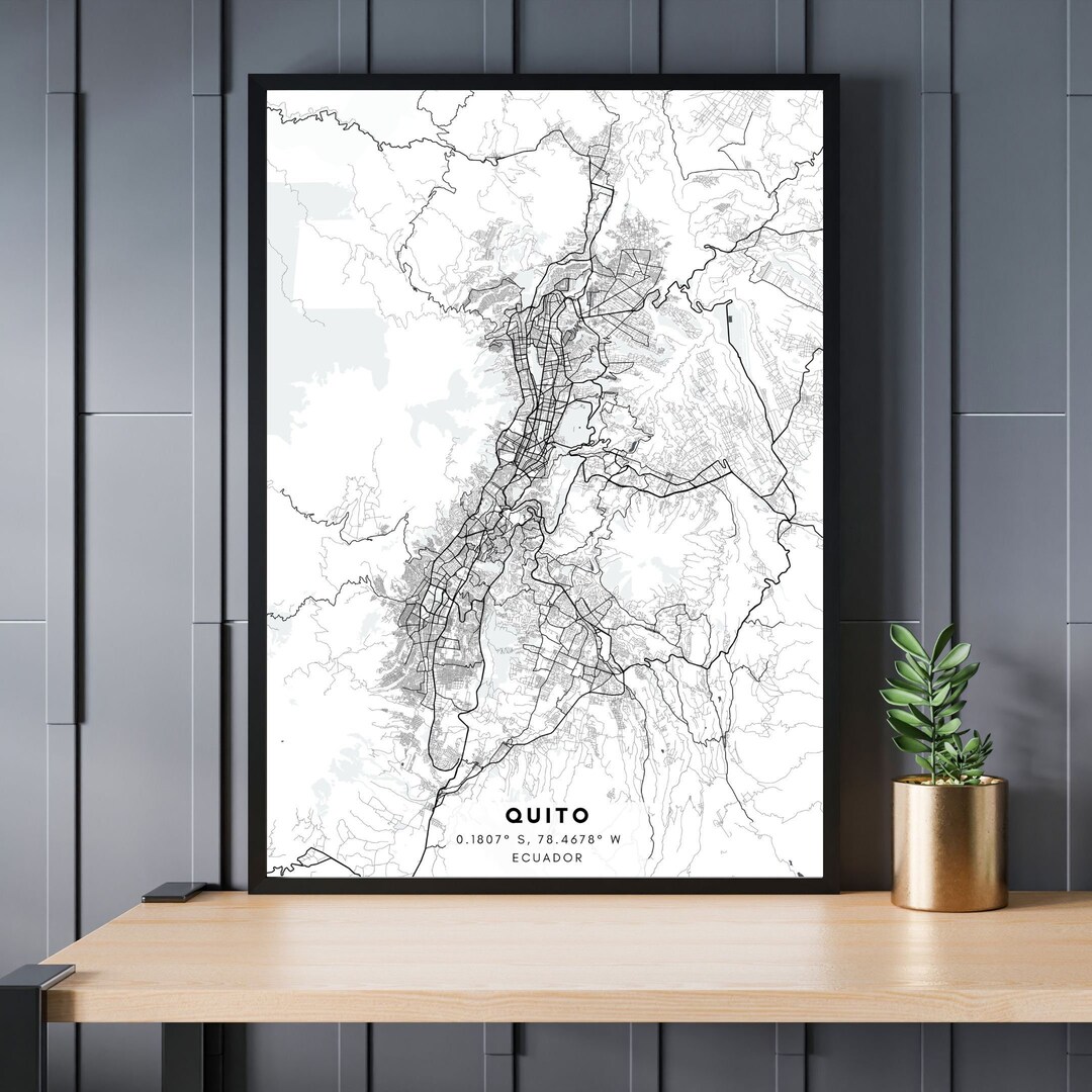 QUITO City Map, Ecuador, EC, Town Map, Minimalist Map Poster, Gift for ...