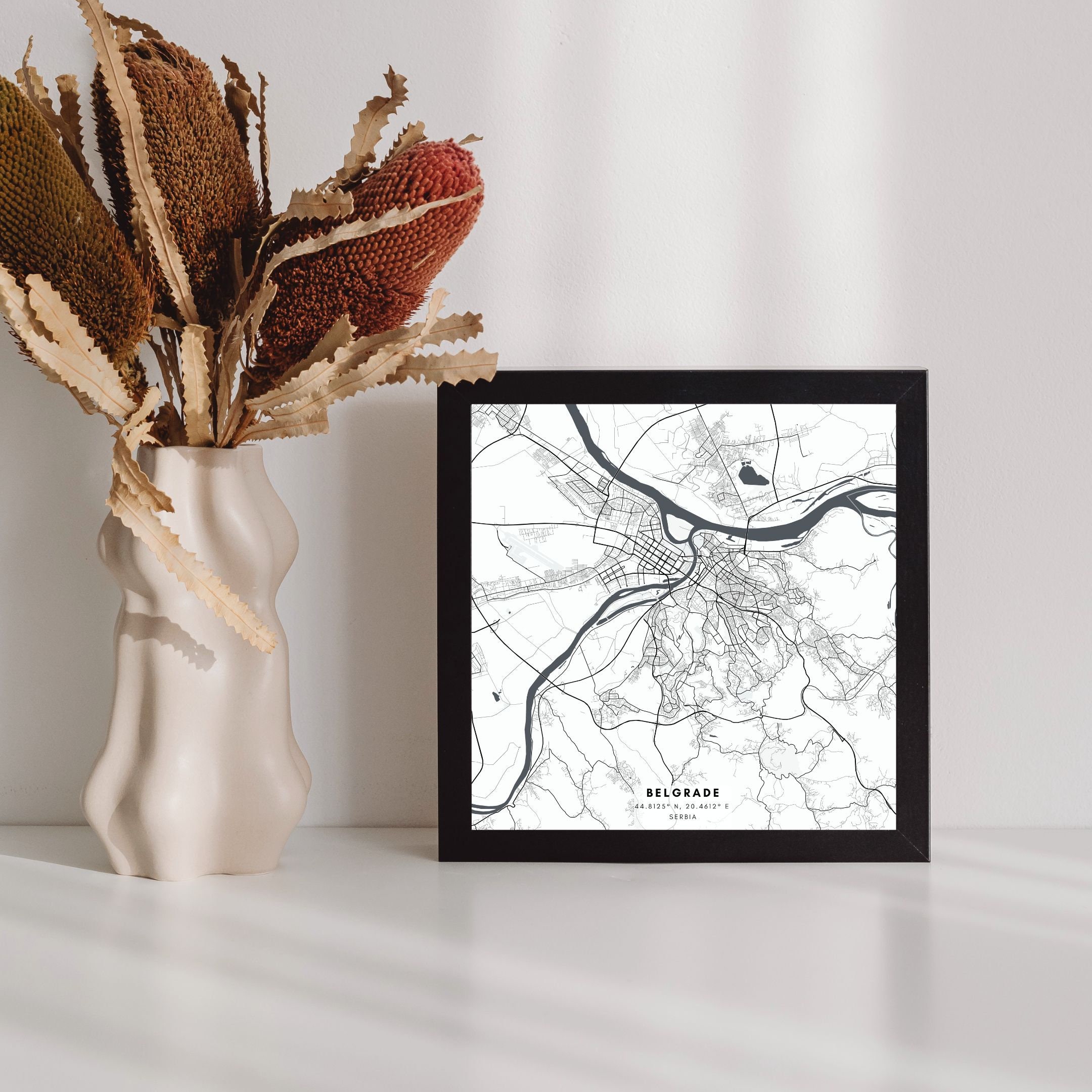 BELGRADE City Map, Serbia, RB, Town Map, Minimalist Map Poster, City ...
