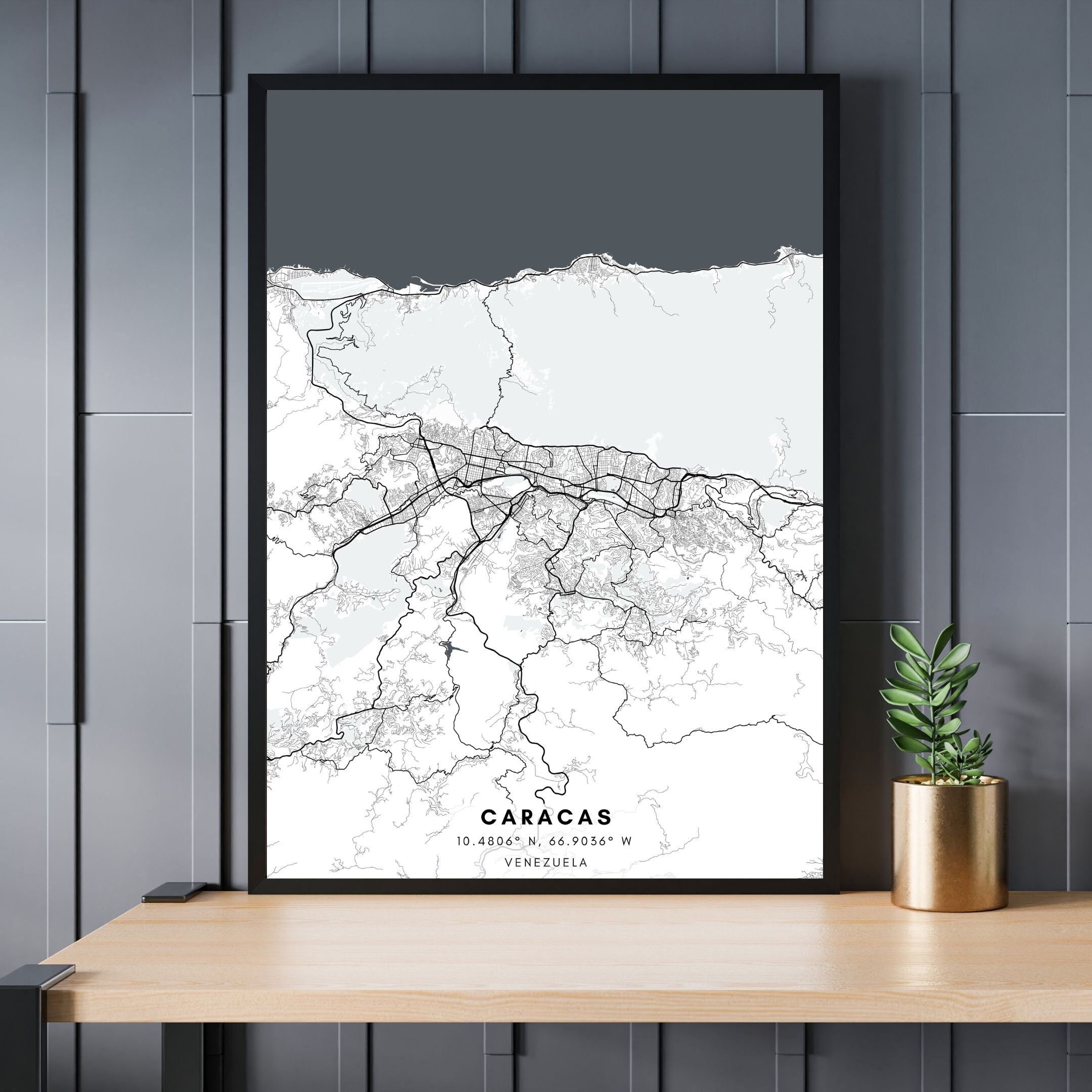 CARACAS City Map, VE, Venezuela, Town Map, Minimalist Map Poster, Gift ...