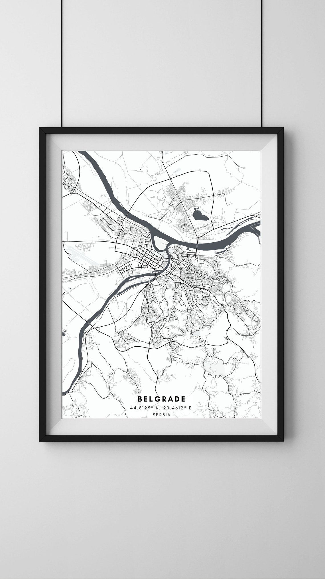 BELGRADE City Map, Serbia, RB, Town Map, Minimalist Map Poster, City ...