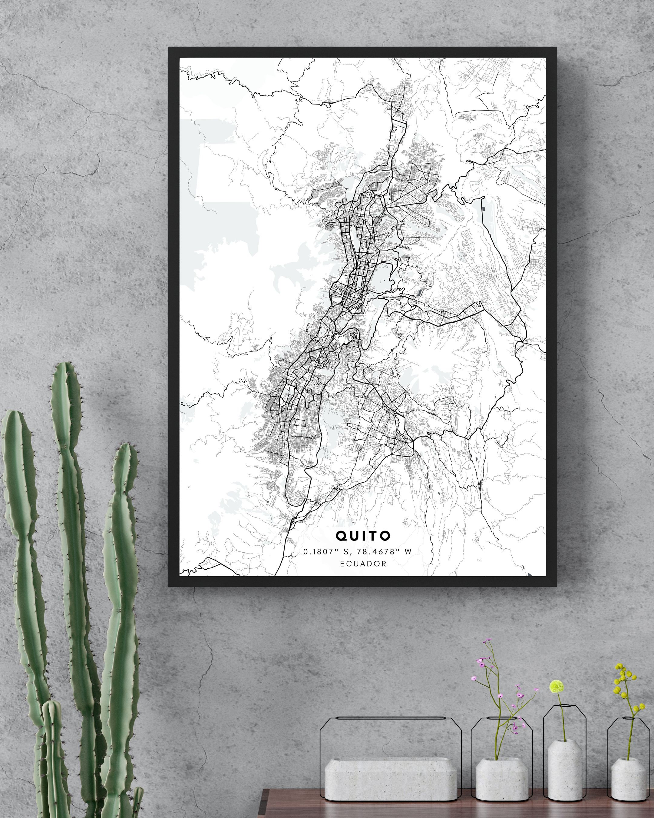 QUITO City Map, Ecuador, EC, Town Map, Minimalist Map Poster, Gift for ...
