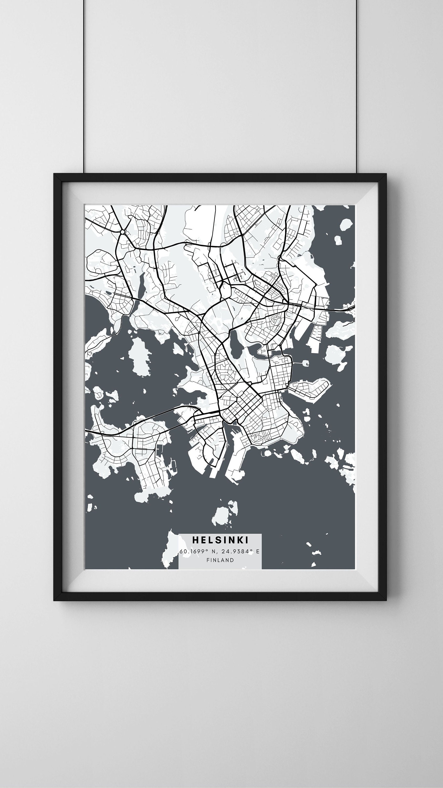 HELSINKI City Map, Finland, FI, Town Map, Minimalist Map Poster, Gift ...