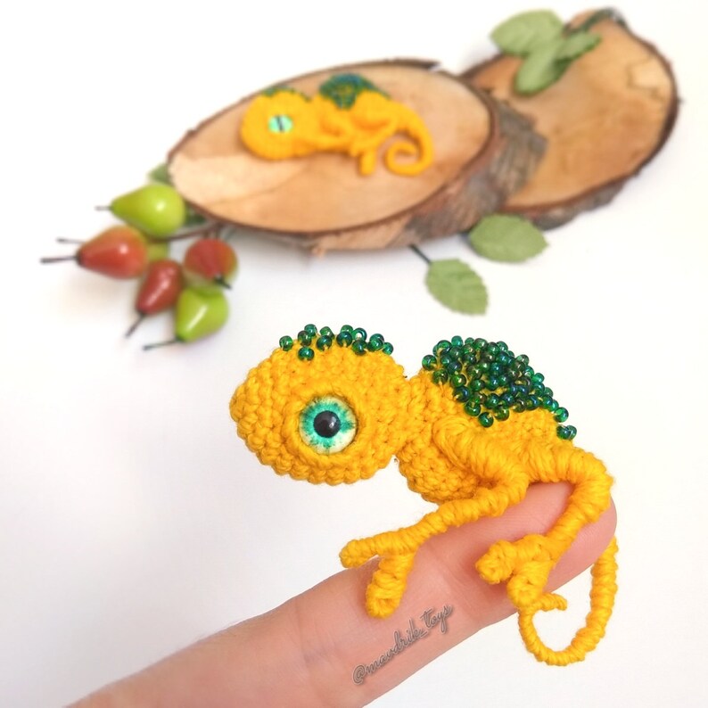 Pattern Lizard Booch Crochet DIY Tutorial in English - Etsy