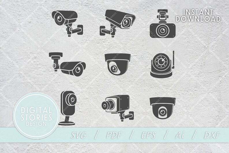 Video Surveillance SVG Surveillance Camera CCTV Icons - Etsy