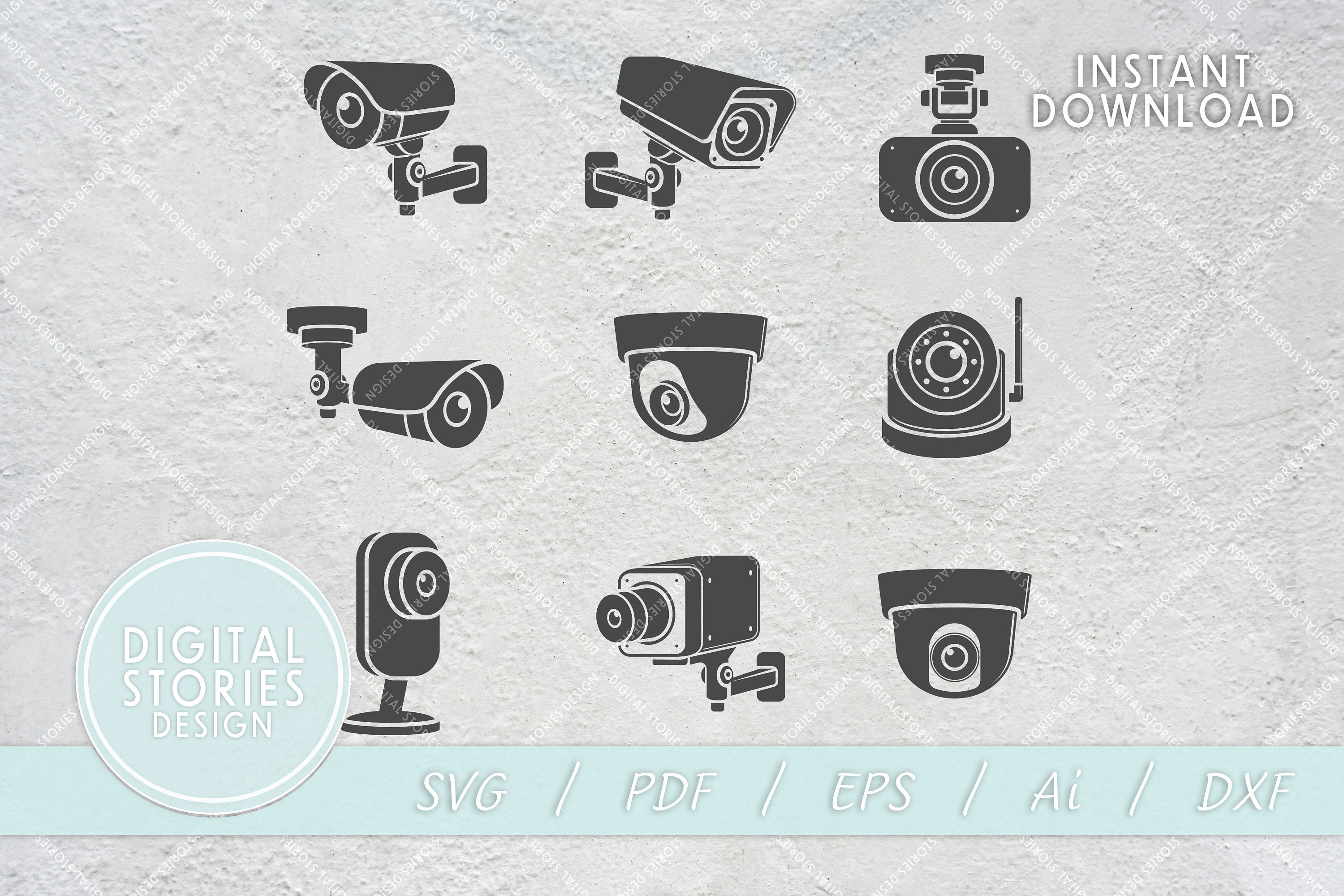 Video Surveillance SVG Surveillance Camera CCTV Icons - Etsy