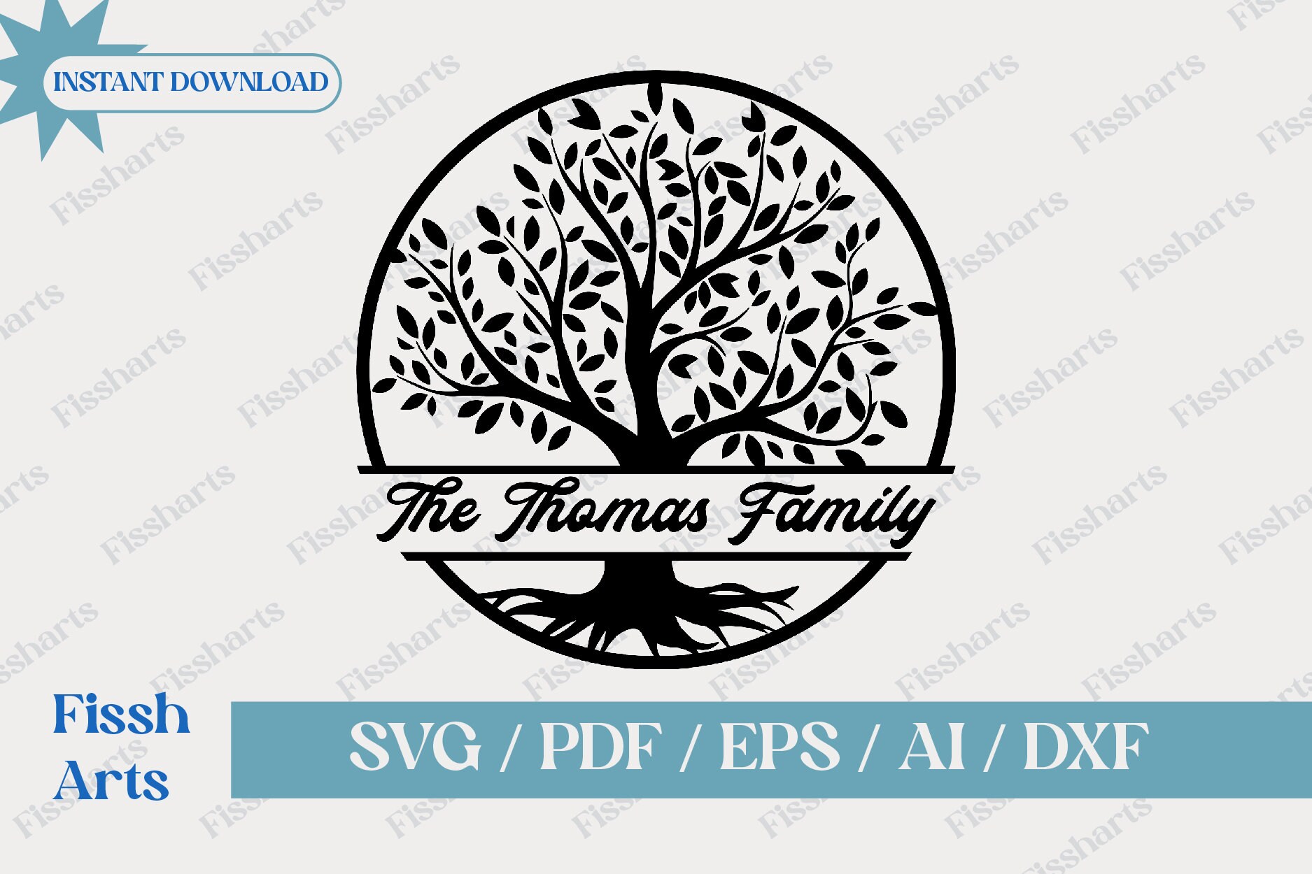 Split Monogram Tree of Life SVG Cut File Family Tree Svg Split Monogram ...