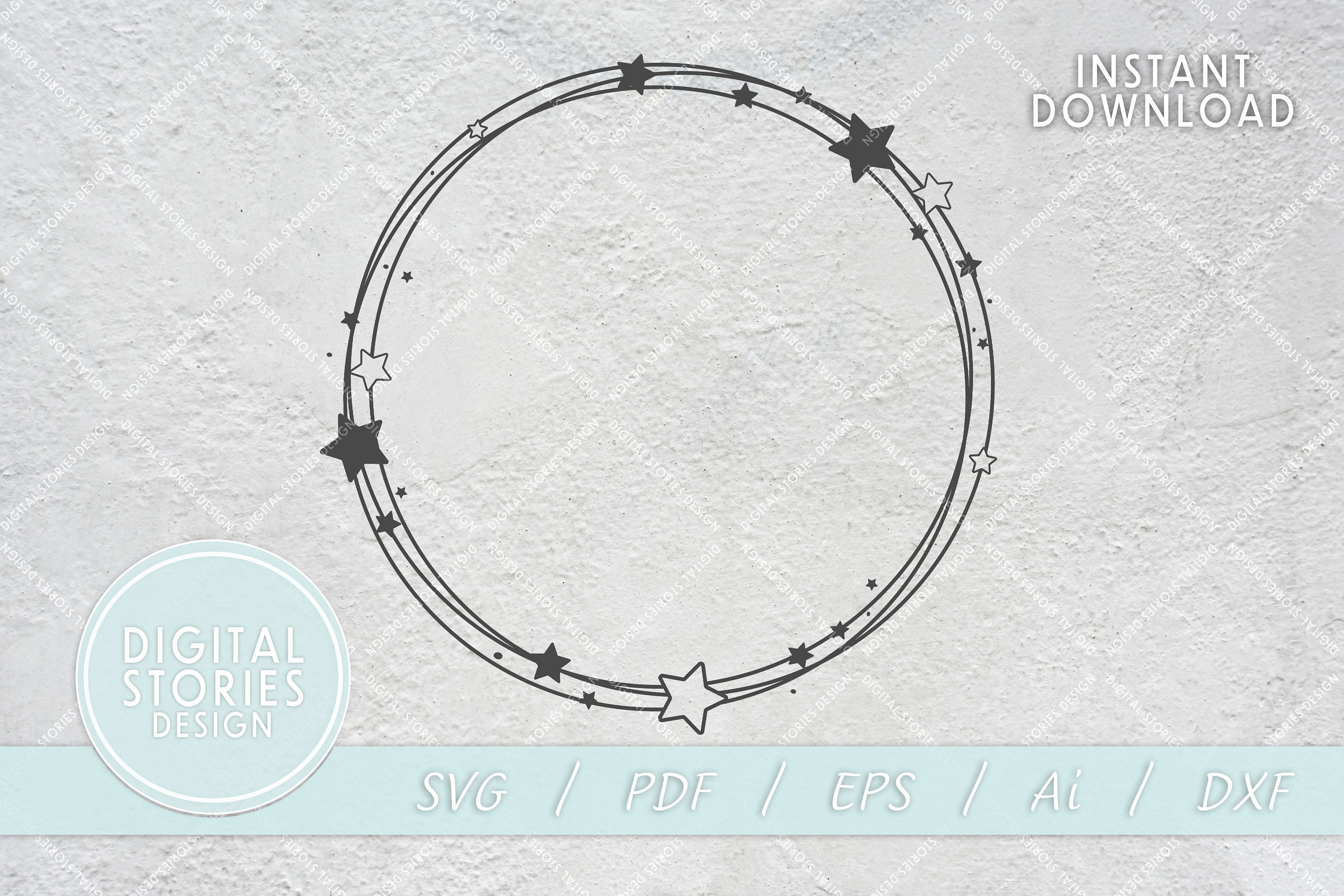 Star Wreath Svg Star Circle Frame Galaxy Wreath Svg - Etsy