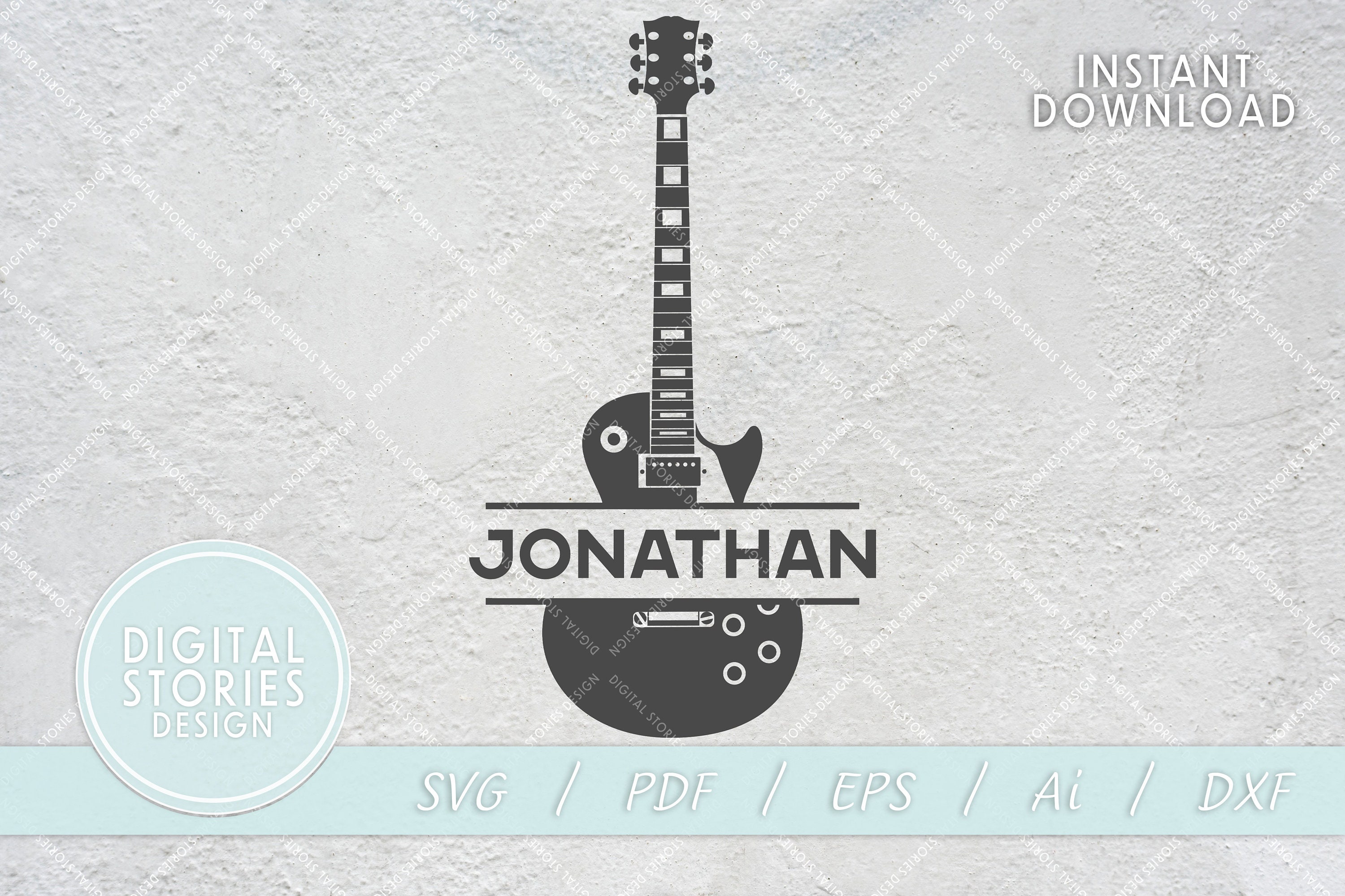 Split Guitar Shape Vector Cut File Split Monogram Svg - Etsy