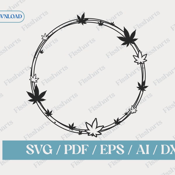 Weed Circle Svg - Etsy