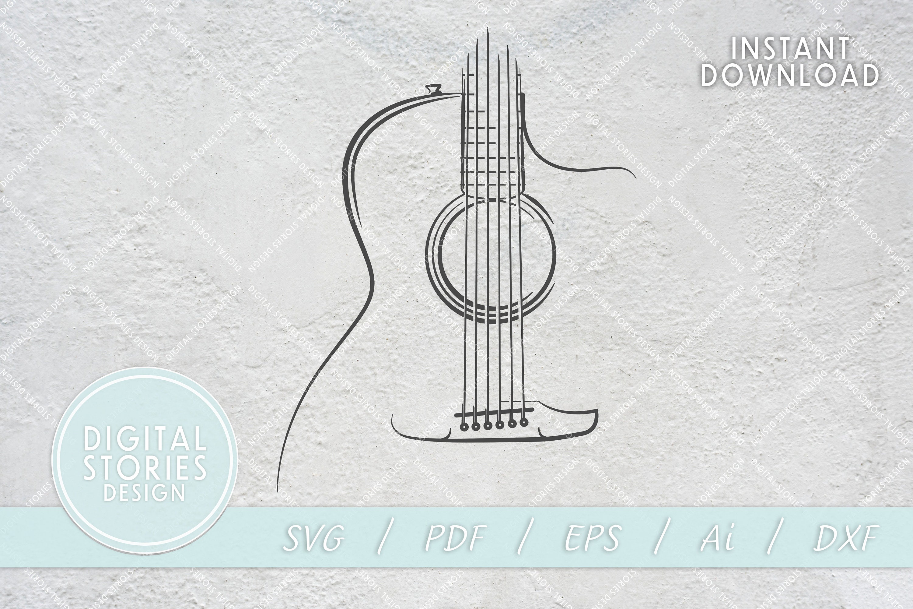 Guitar Shape Vector Cut File Guitar Shape Logo Guitar - Etsy
