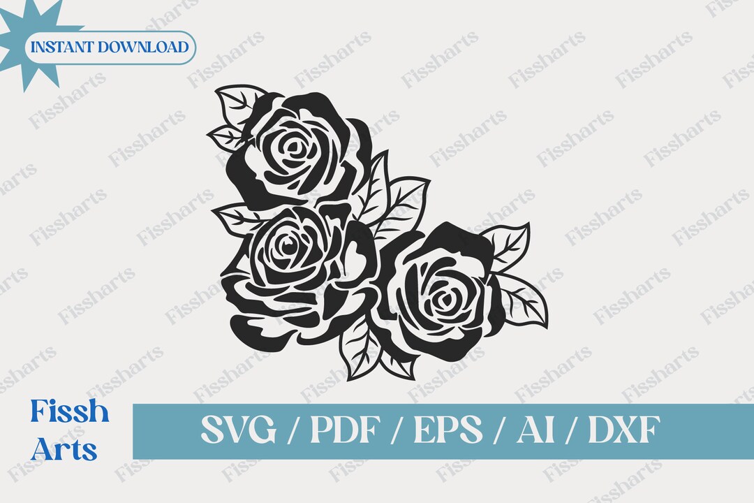 Rose Flower Vector SVG Cut File | Rose Flower Pattern | Stencil ...