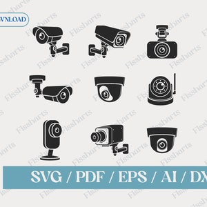 Video Surveillance SVG | Surveillance Camera | CCTV Icons | Files for ...