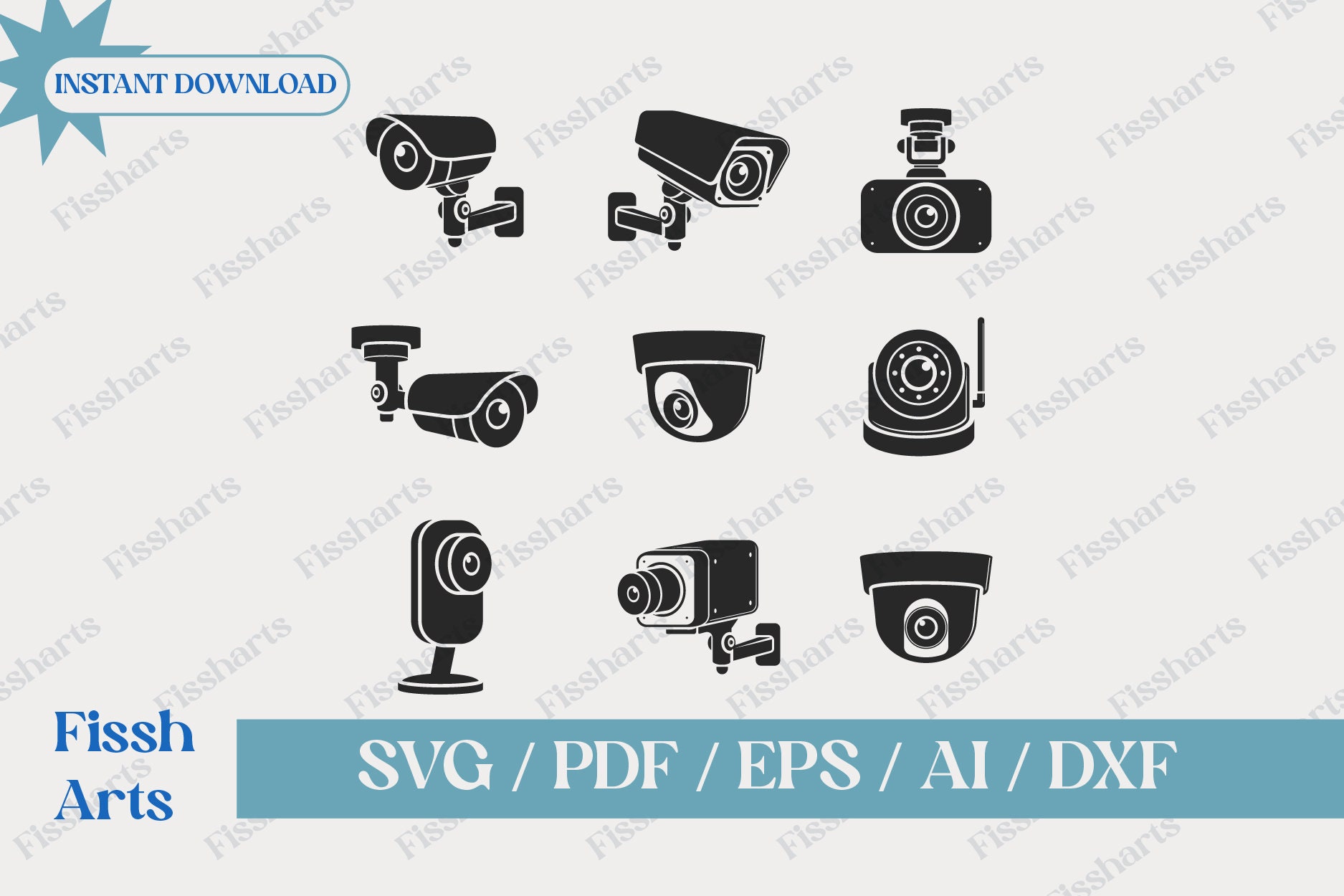 Video Surveillance SVG | Surveillance Camera | CCTV Icons | Files for ...