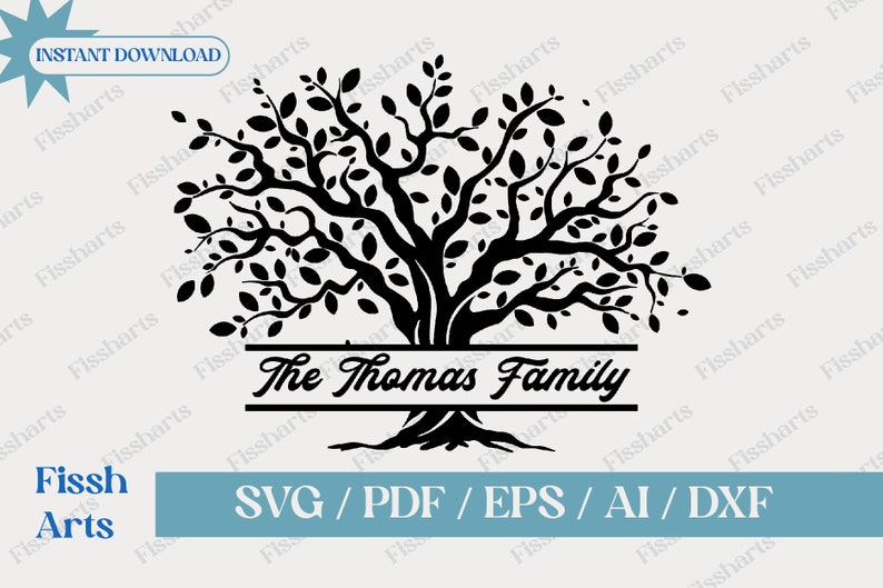 Split Monogram Tree of Life SVG Cut File Family Tree Svg Split Monogram Svg Laser CNC Plotter ...