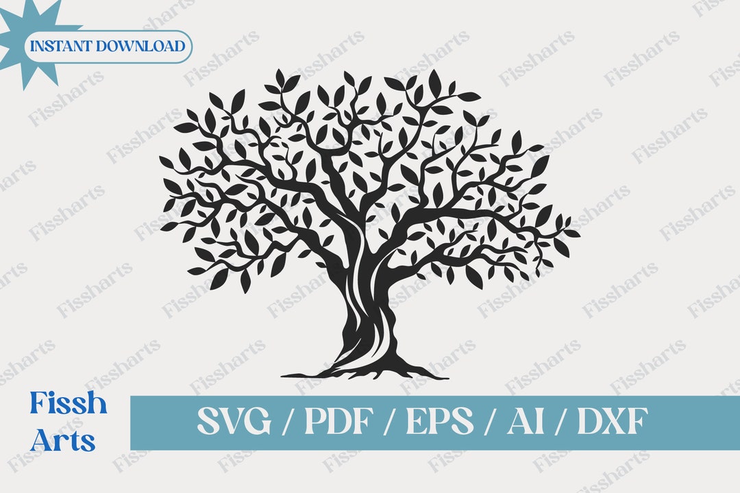 Olive Tree Vector SVG Cut File | Pattern Panel | Tree of Life Svg ...