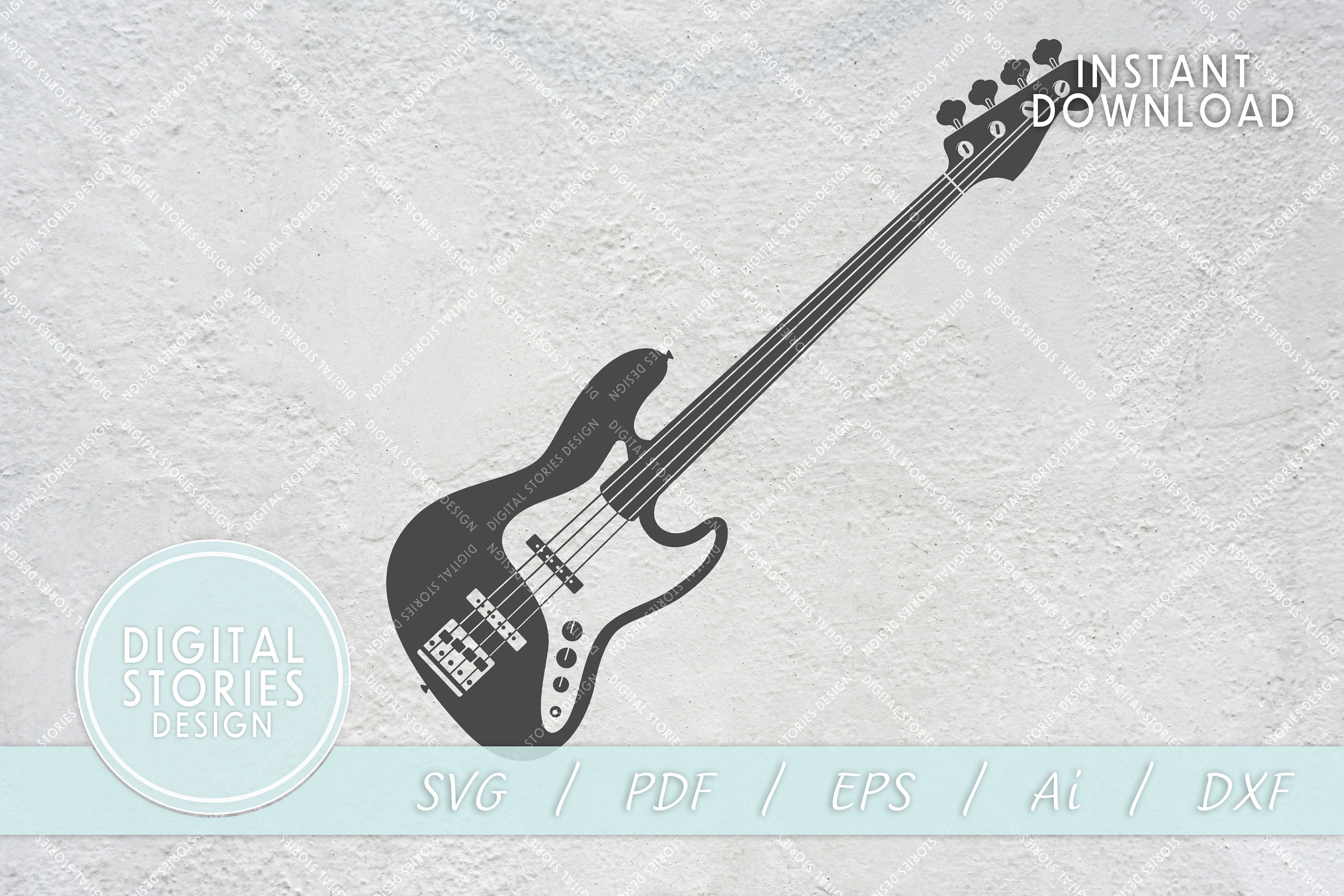 Bass Guitar Vector Cut File Bass Guitar Logo Electric - Etsy UK