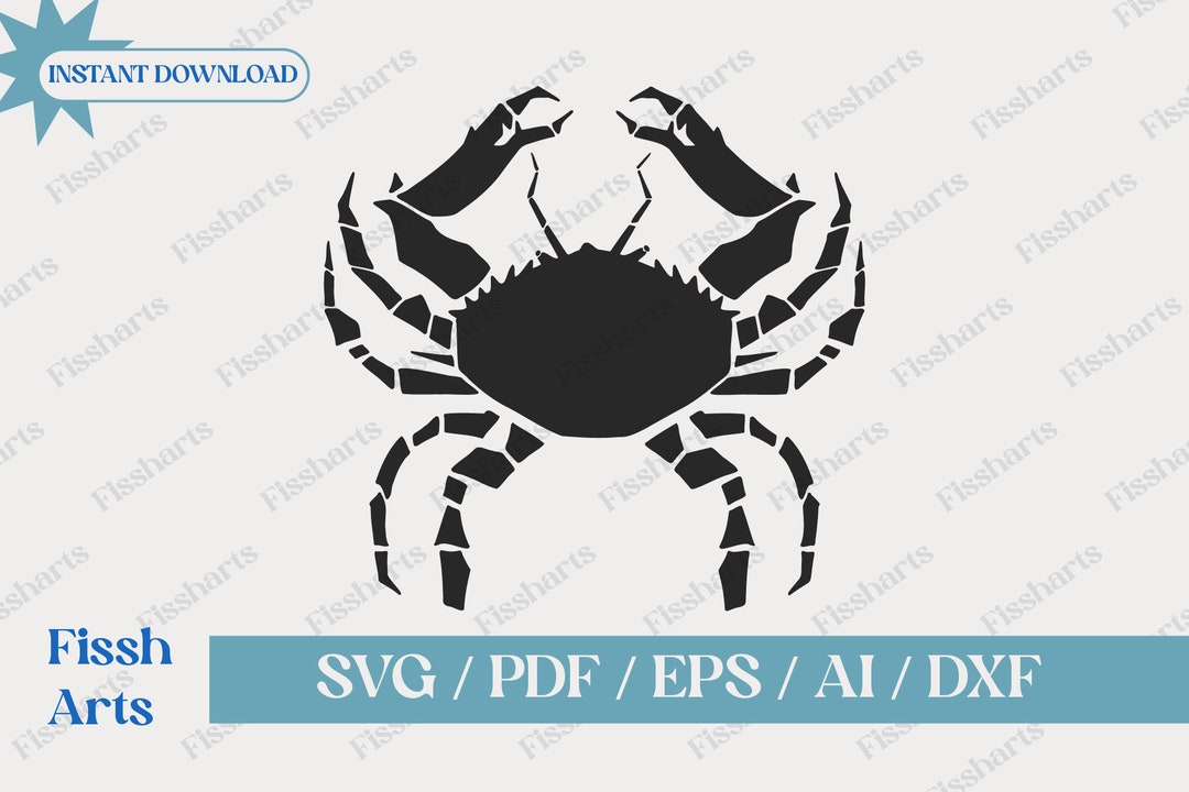 Crab Shape Vector Cut File | Crab Shape Logo | Crab Shape Icon | Crab ...