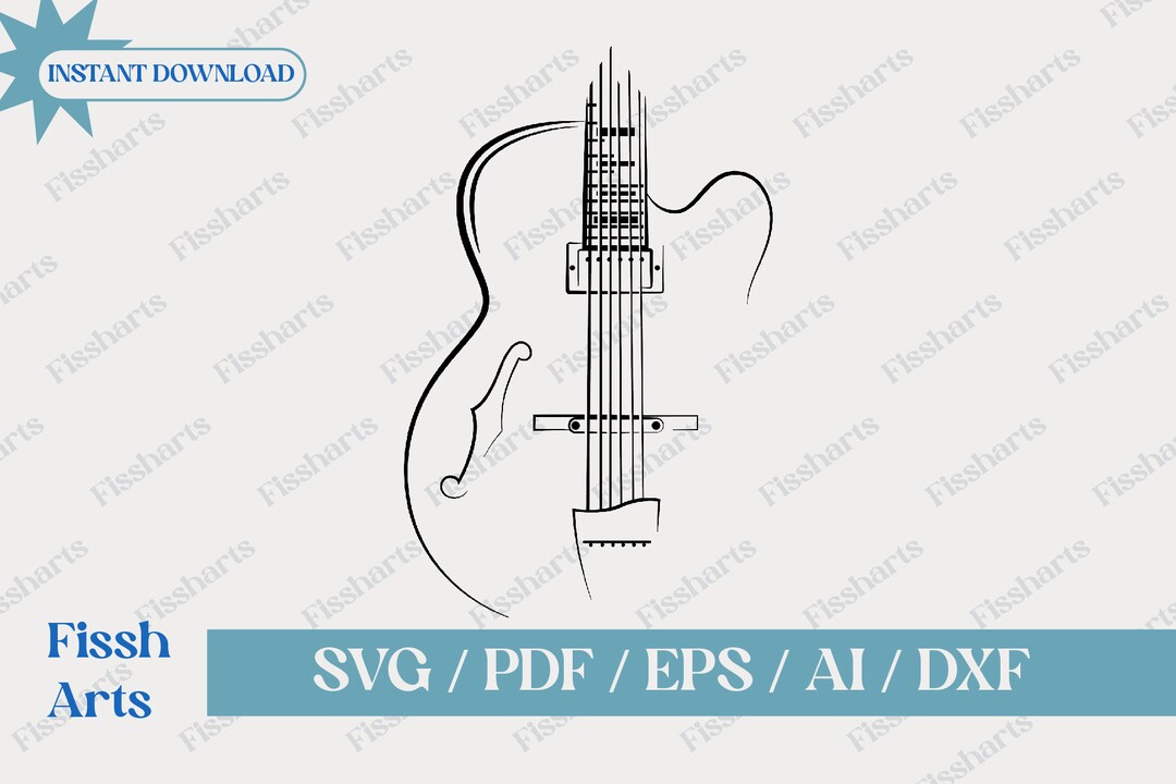 Jazz Guitar Vector Cut File | Jazz Guitar Logo | Jazz Music Svg | Jazz ...