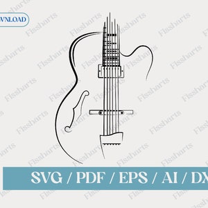 Jazz Guitar Vector Cut File | Jazz Guitar Logo | Jazz Music Svg | Jazz ...