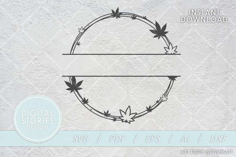 Split Monogram Weed Wreath Svg Cannabis Circle Frame Weed - Etsy