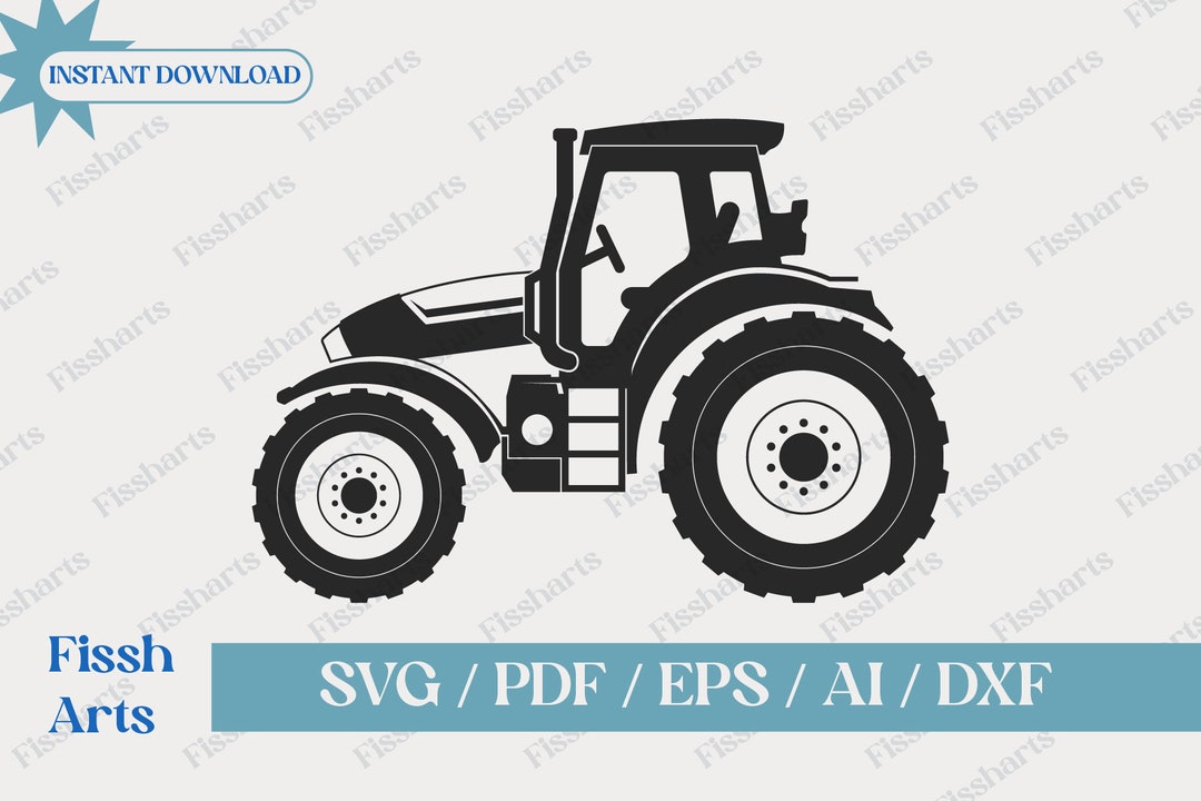 Tractor Vector SVG Cut File | Pattern Panel | Tractor Svg | Farm Svg ...