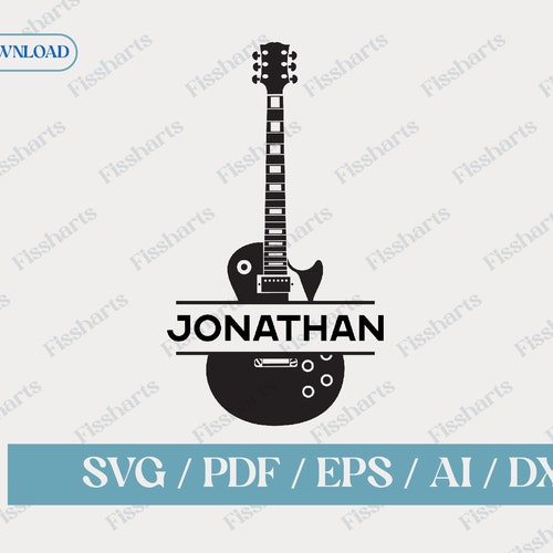 Split Guitar Shape Vector Cut File Split Monogram Svg - Etsy