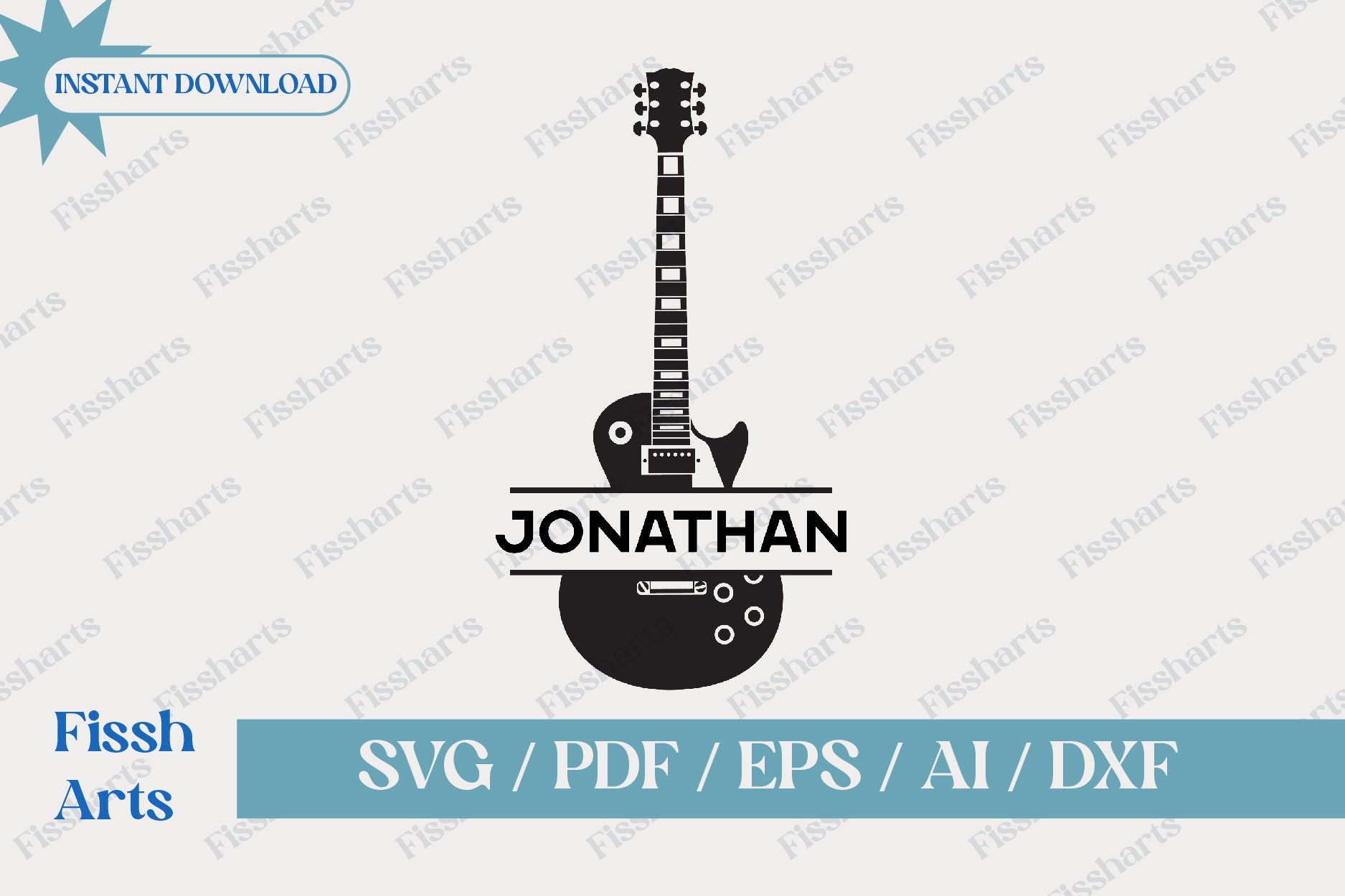 Split Guitar Shape Vector Cut File Split Monogram Svg Guitar Shape Icon ...