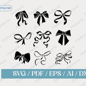 Bow Vector Cut File | Bow Pattern | Bow Stencil Templates | Laser CNC ...