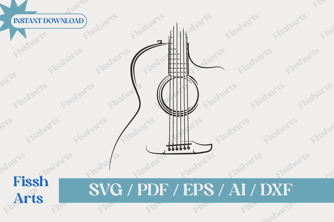 Guitar Shape Vector Cut File | Guitar Shape Logo | Guitar Shape Icon ...