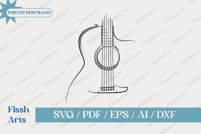 Guitar Shape Vector Cut File | Guitar Shape Logo | Guitar Shape Icon ...