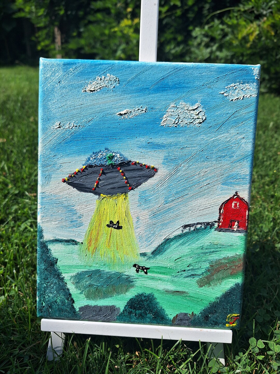 Alien Abduction Painting. - Etsy