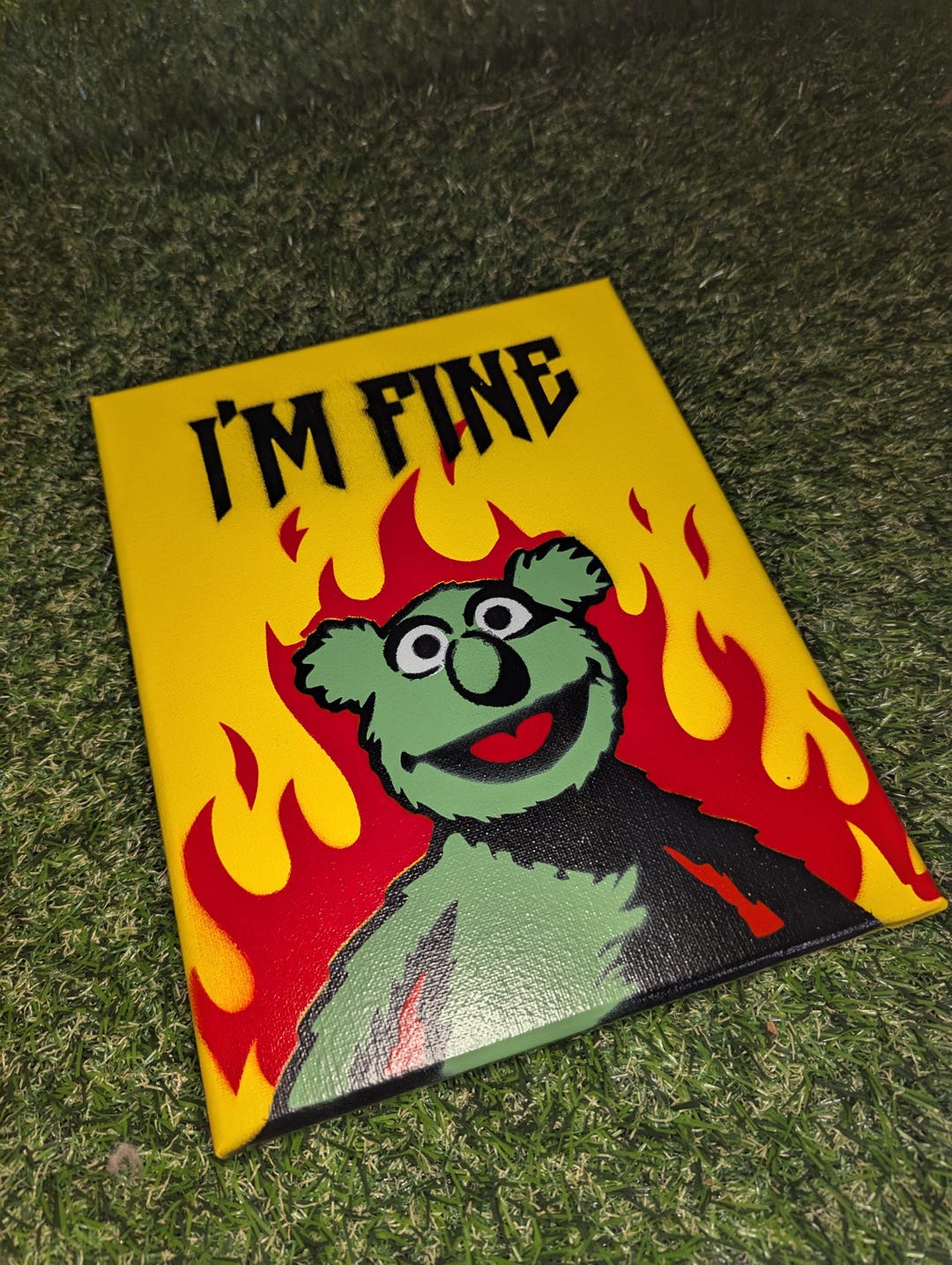 I'm Fine Muppet Pop Art Canvas Painting - Etsy