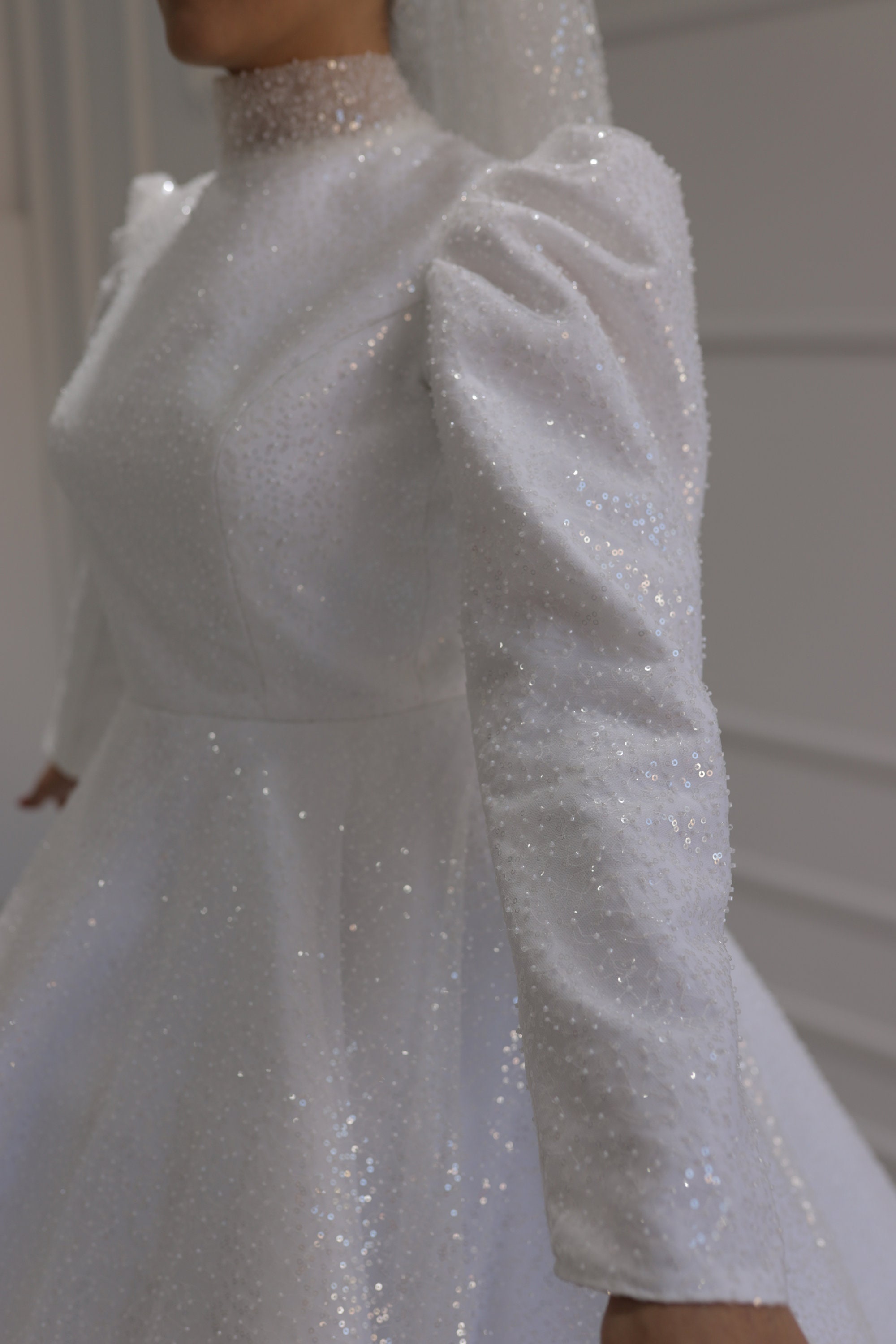 Princess Model Islamic Long Sleeve Dress, Ivory Design Bridal Gown ...