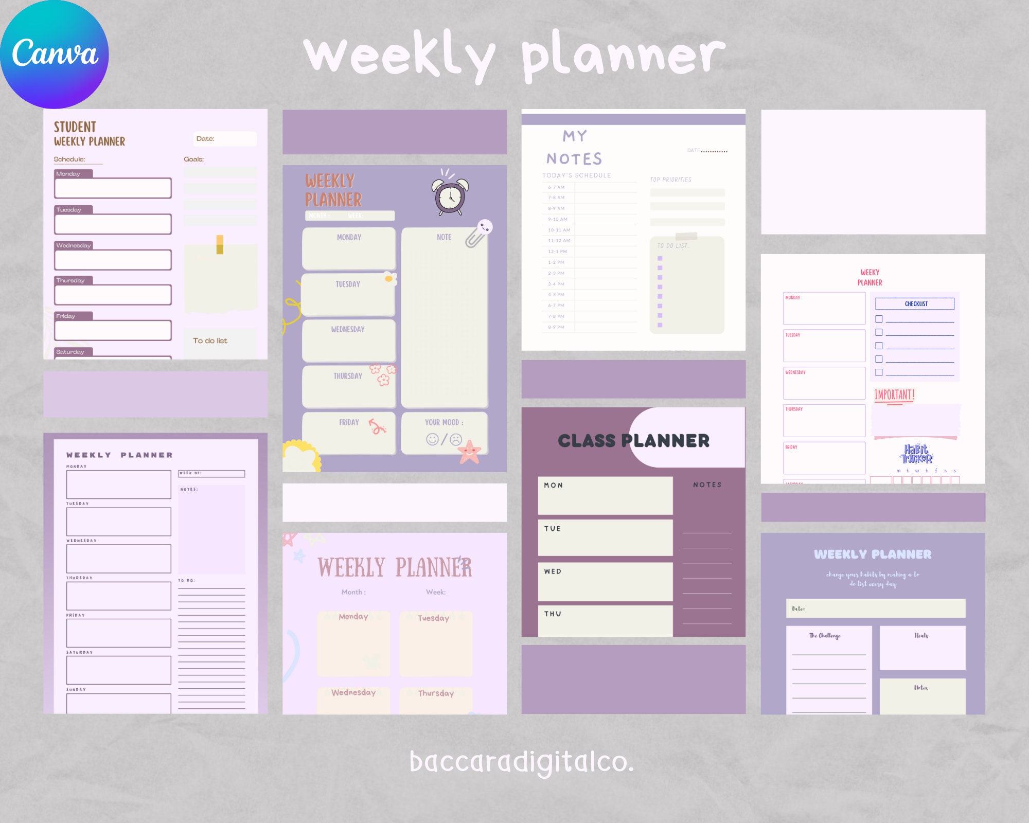 Digital Weekly Planner Printable & Editable A4 Template, Goodnotes ...