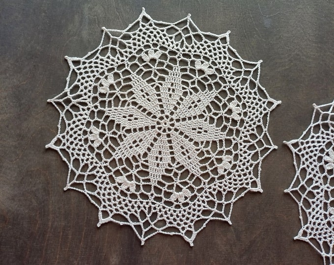 Blue Crochet Doily 24 Inches-crochet Tablecloth-crochet Doilies-doily ...