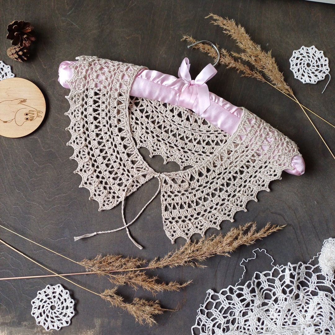 Linen Collar, Lace Collar Crochet, Rustic Style, Detachable Collar ...