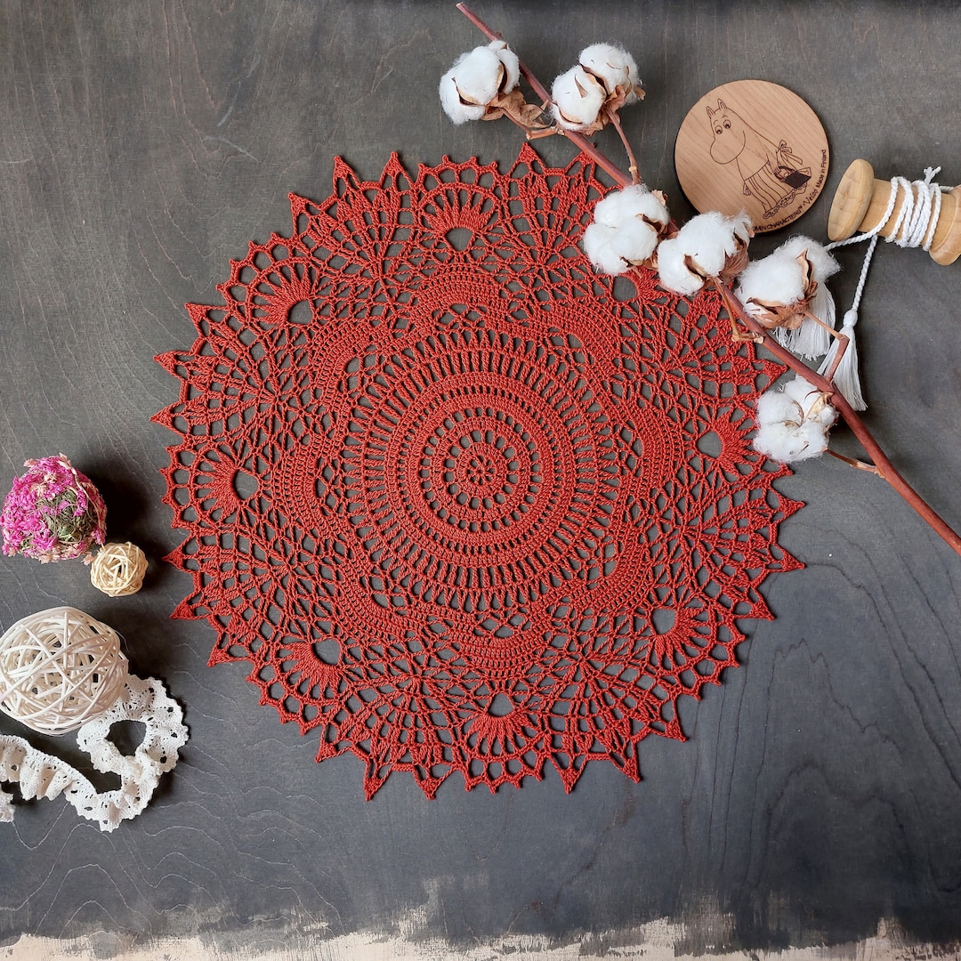 Decorative Doilies, Yellow Peach Round, Table Decoration, Colored ...