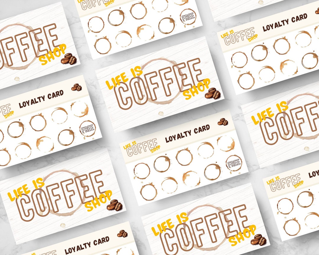Loyalty Card for Coffee Shop, Business Punch Cards, Business Reward ...