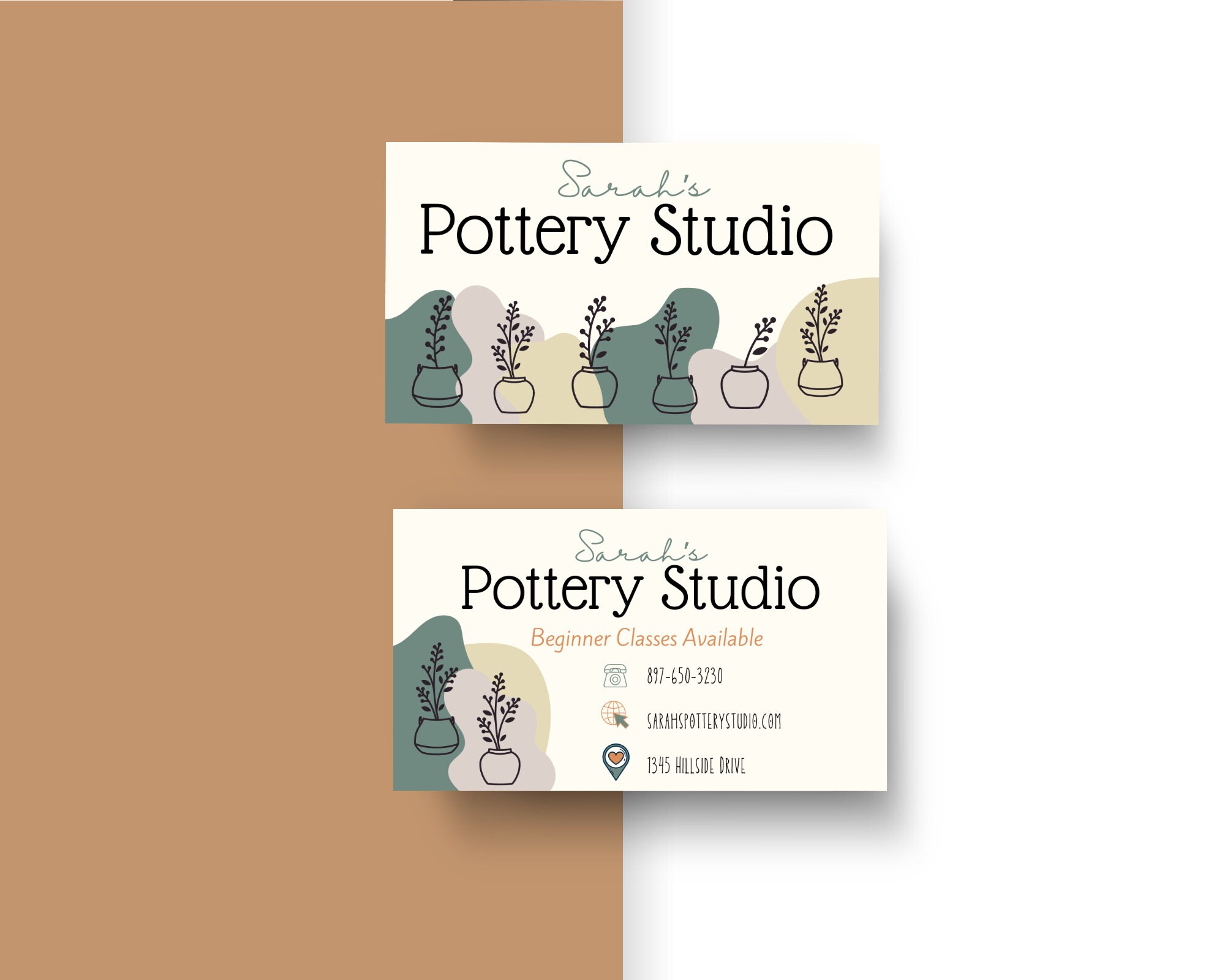 Pottery Studio Business Card Design, Ceramic Business Card, Pottery ...