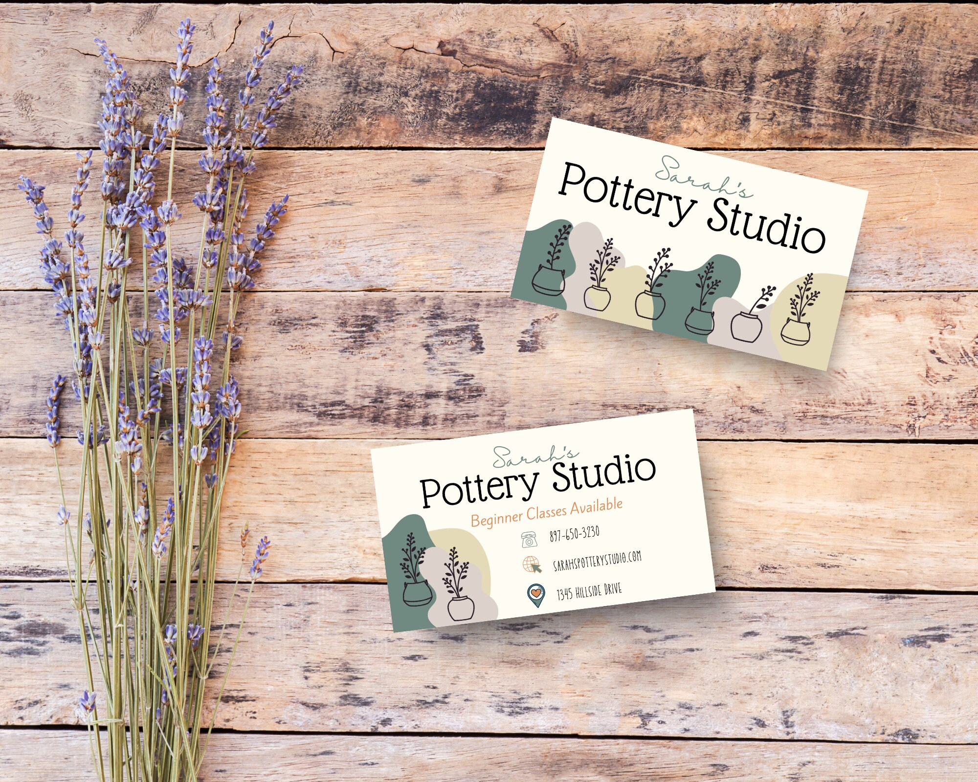 Pottery Studio Business Card Design, Ceramic Business Card, Pottery ...