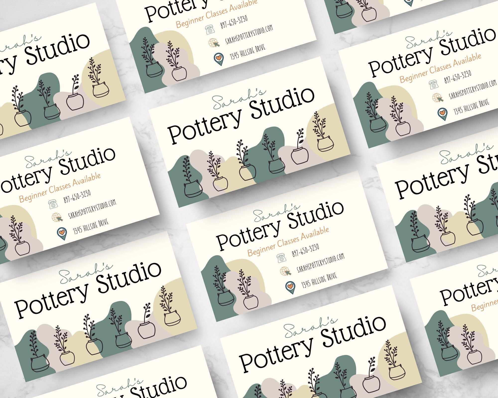 Pottery Studio Business Card Design, Ceramic Business Card, Pottery ...
