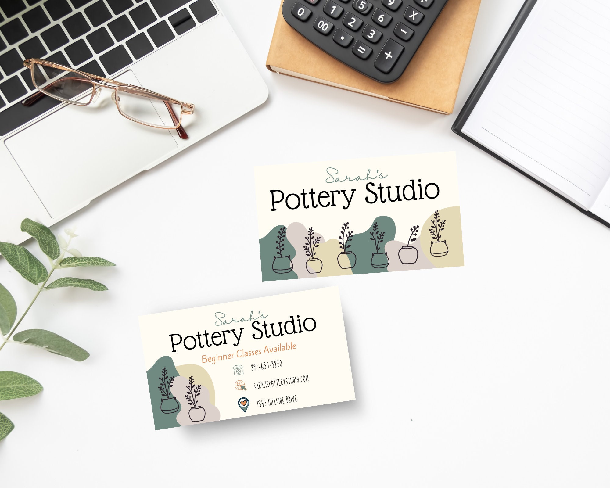 Pottery Studio Business Card Design, Ceramic Business Card, Pottery ...