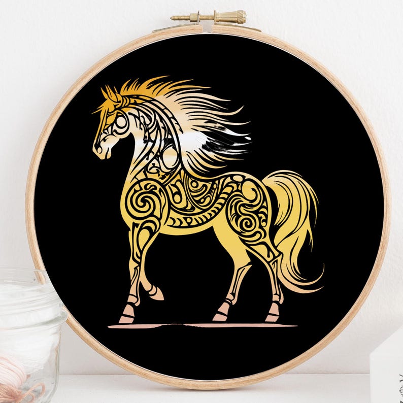 Cross Stitch Pattern - Horse Native Tribal Cross Stitch Pattern - Gift ...
