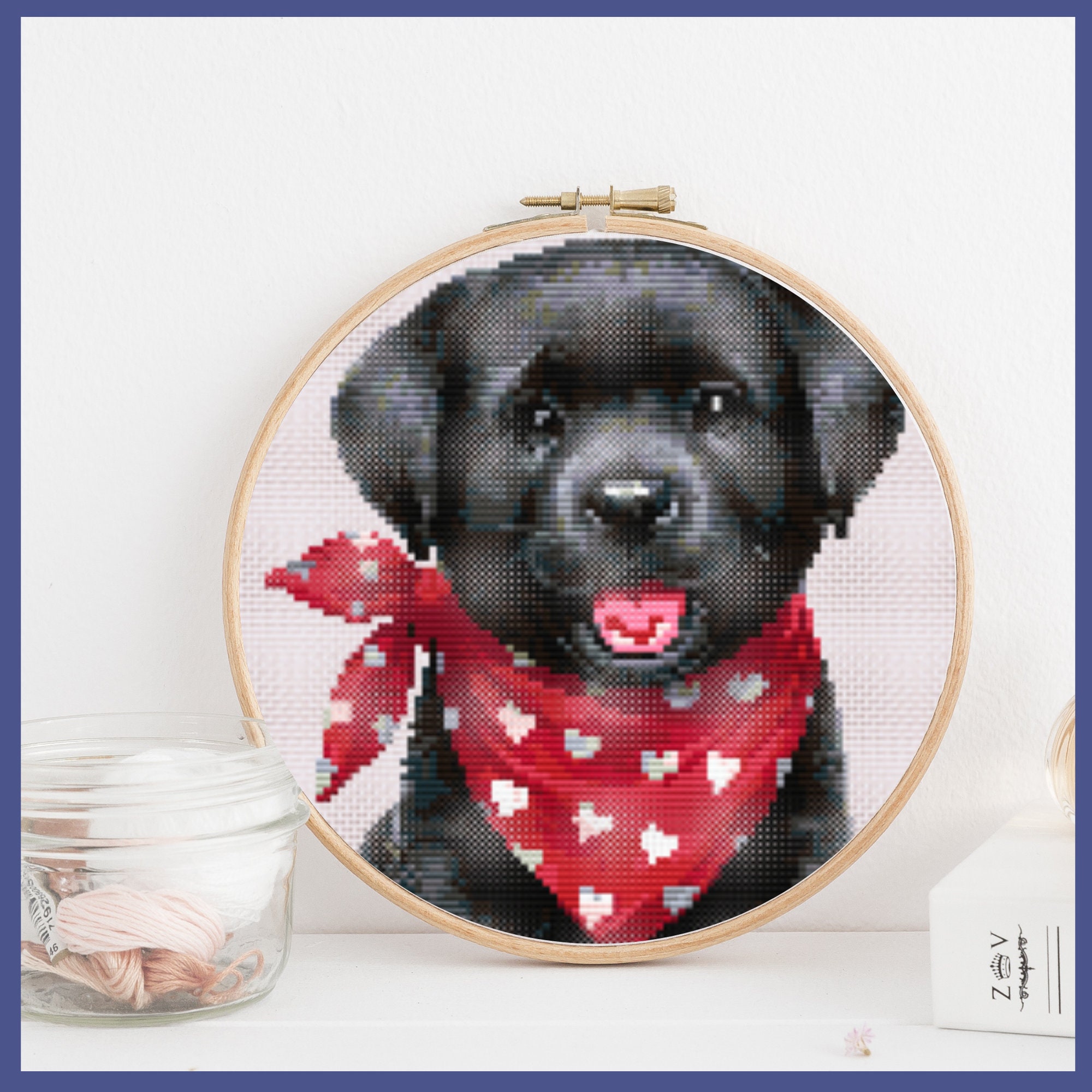 Cross Stitch Pattern Black Labrador Retriever DIY Cross Stitch Gift for ...