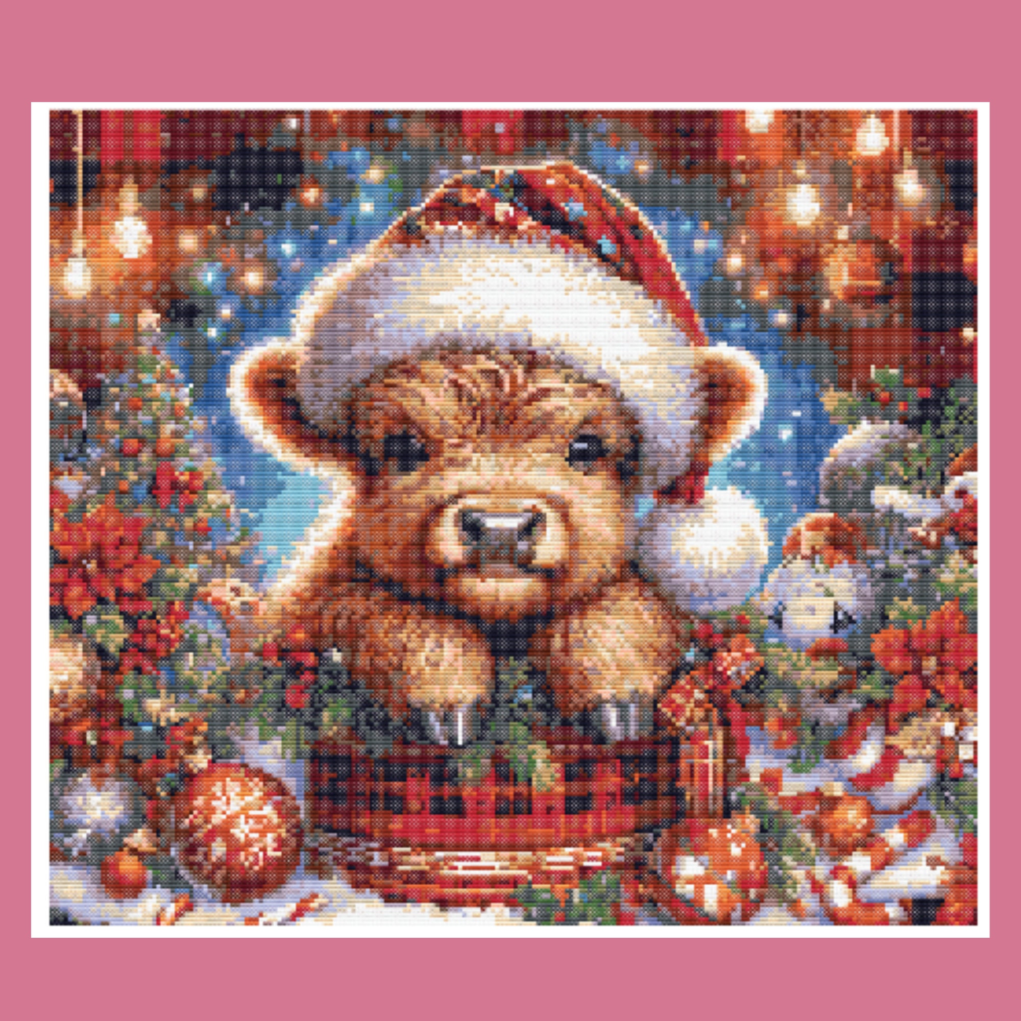 Highland Cow Cross Stitch Pattern christmas, Highland Cow DIY Cross ...