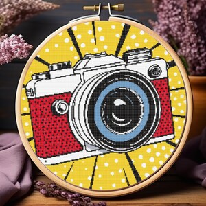 Cross Stitch Pattern Camera Comic Pop Art, Gift for Mom, Daughter,aunt ...