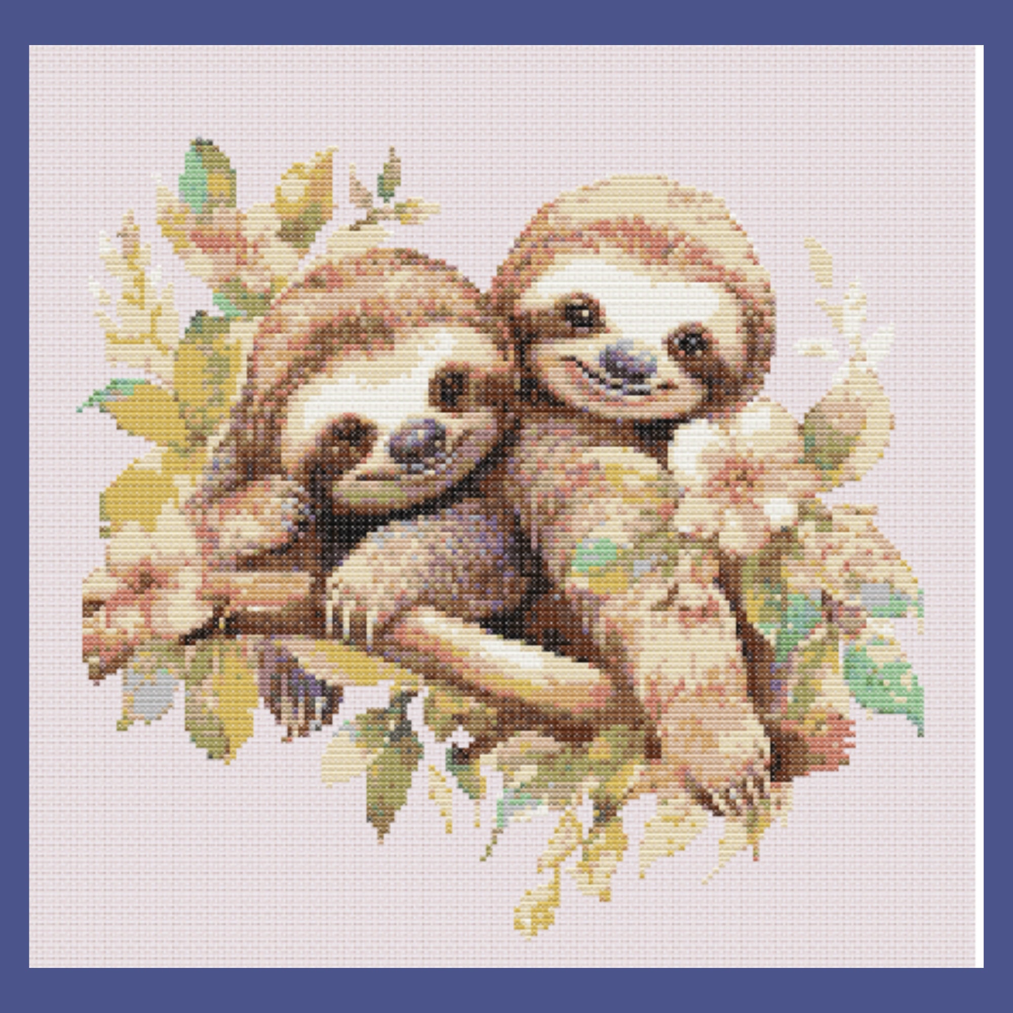 Cross Stitch Pattern Cute Sloth DIY Cross Stitch Gift for the Sloth ...
