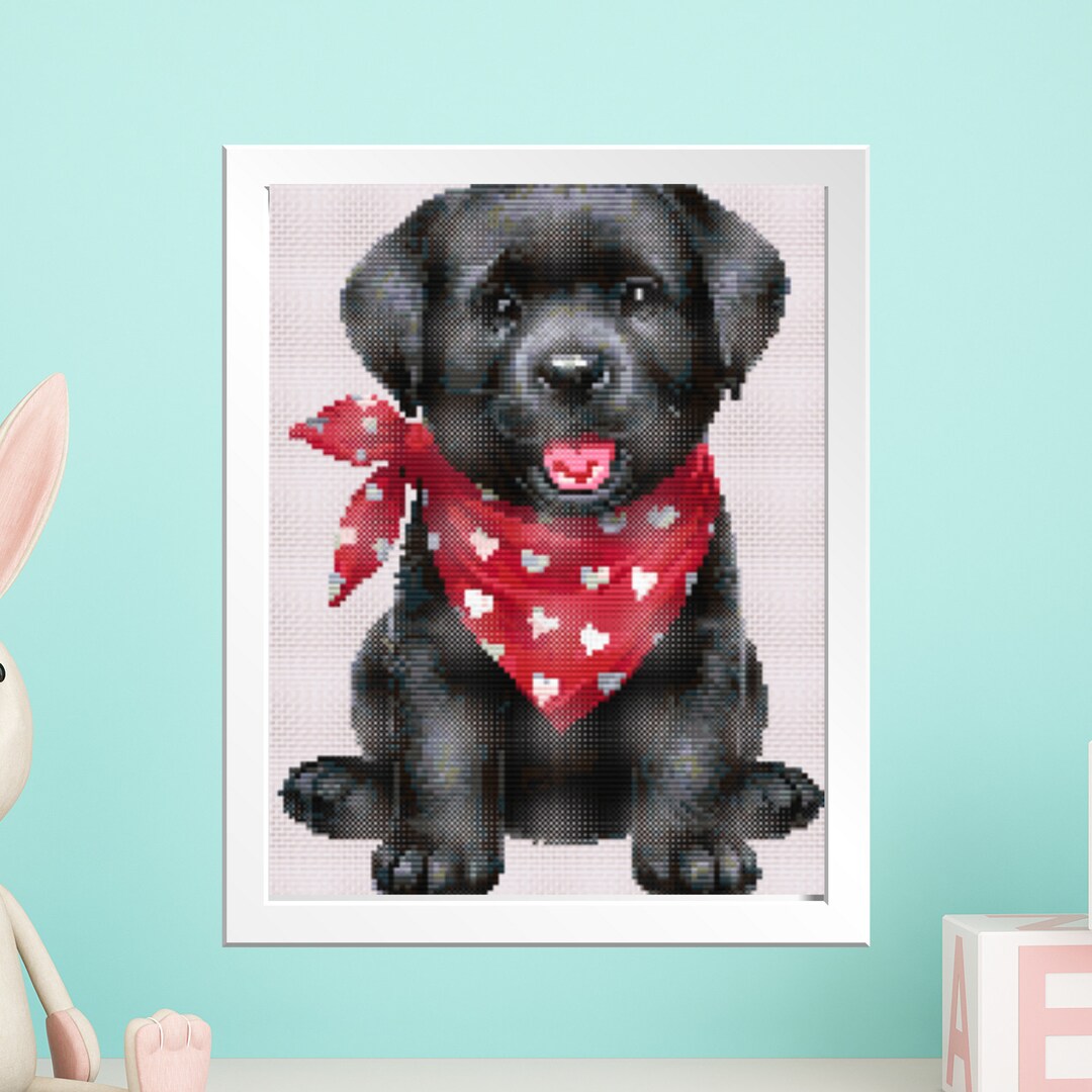 Cross Stitch Pattern - Black Labrador Retriever - DIY Cross Stitch ...